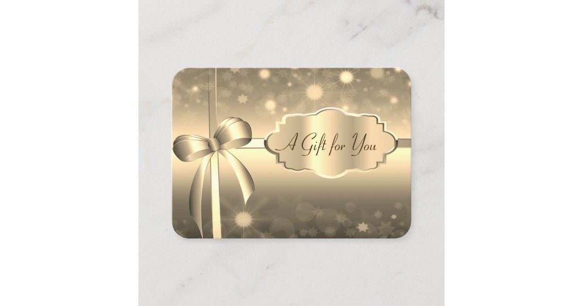 Elegant Modern Gold Frame,Bow Discount Card | Zazzle