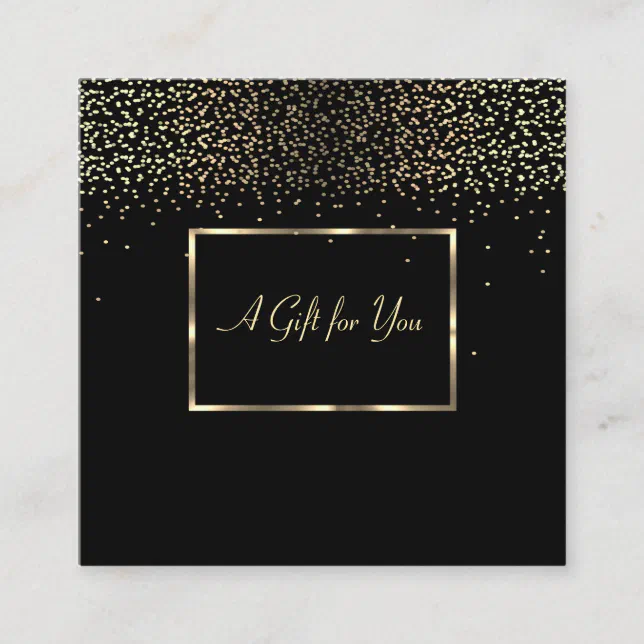 Elegant Modern Gold Frame, Confetti Discount Card | Zazzle
