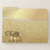 Elegant Modern Gold Glitter, Elephant File Folder | Zazzle