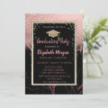 Elegant Modern Gold Glitter Graduation Cap,Marble Invitation | Zazzle