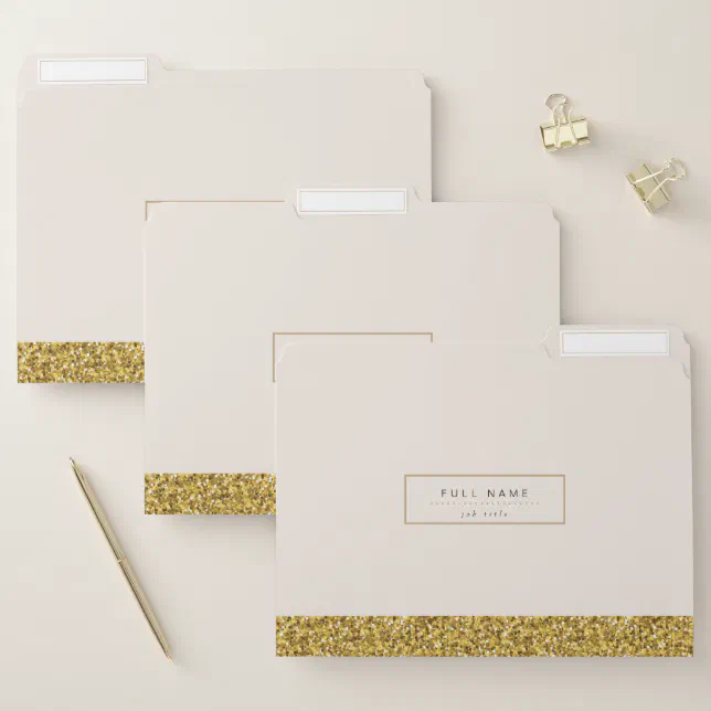 Elegant Modern Gold Glitter Sparking Trendy Chic File Folder | Zazzle