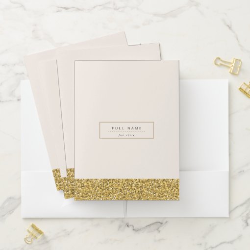 Elegant Modern Gold Glitter Sparking Trendy Pocket Folder | Zazzle