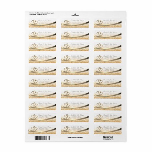 Elegant Modern Gold Glittery Bokeh,Hearts Rings Label | Zazzle