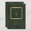 Elegant modern gold green wedding table number | Zazzle