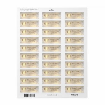 Elegant Modern Gold Heart, Shiny Address Label | Zazzle