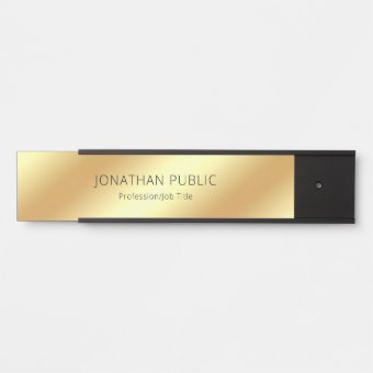 Elegant Modern Gold Look Design Glamour Template Door Sign | Zazzle