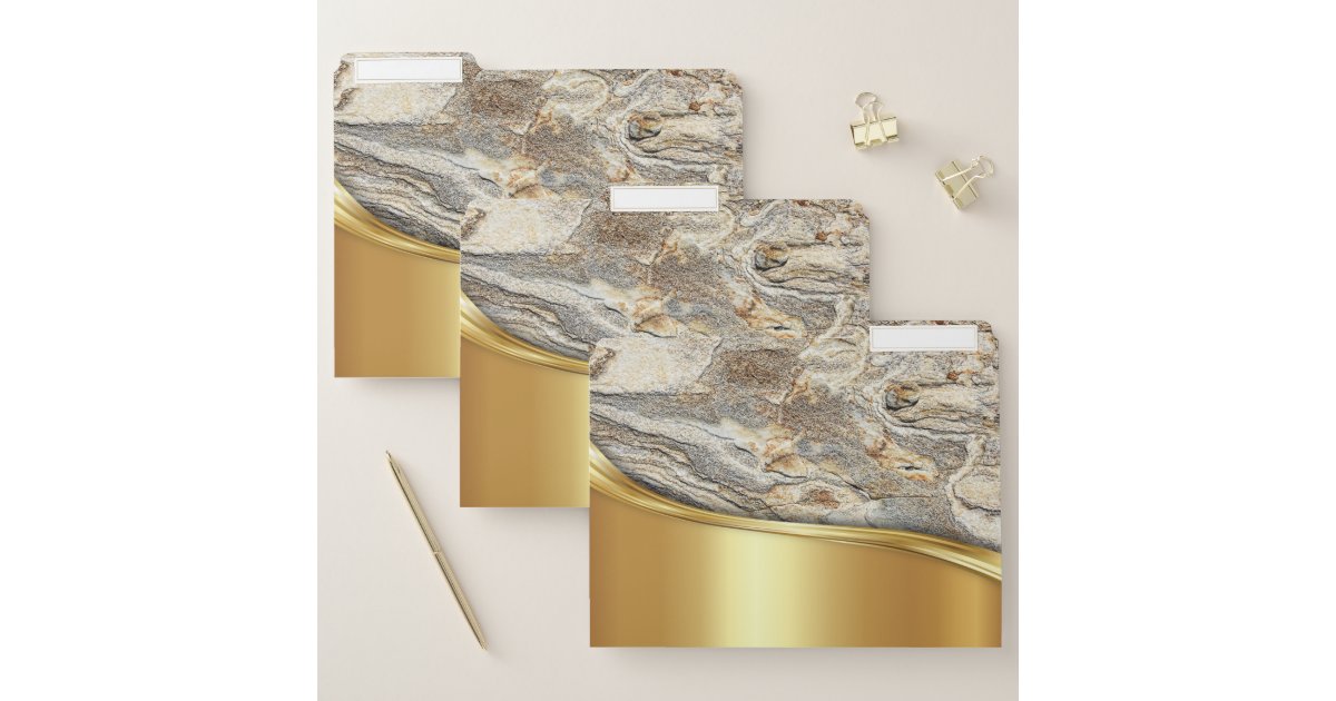 Elegant Modern Gold,Marble Texture File Folder | Zazzle