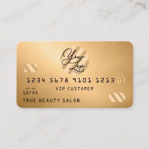 Elegant Modern Gold Metallic Credit Card Logo | Zazzle