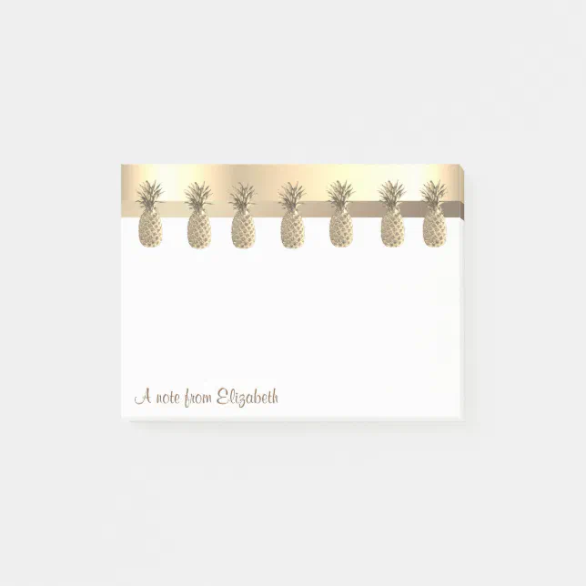 Elegant Modern Gold Pineapples Post-it Notes | Zazzle
