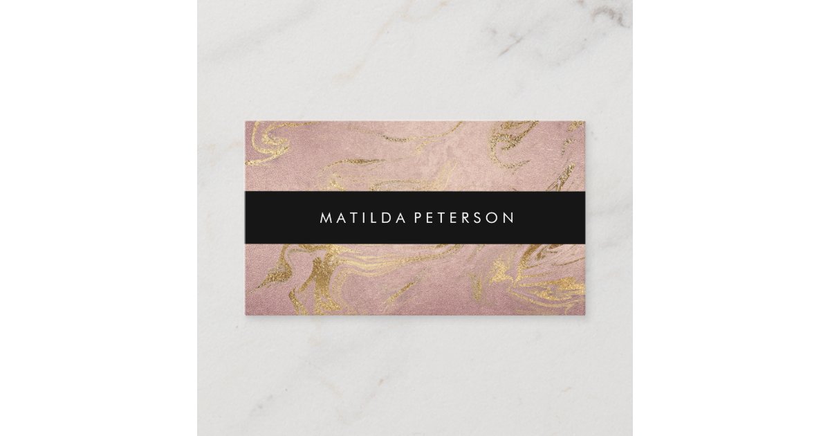 Elegant modern gold & rose gold marble look business card | Zazzle.com
