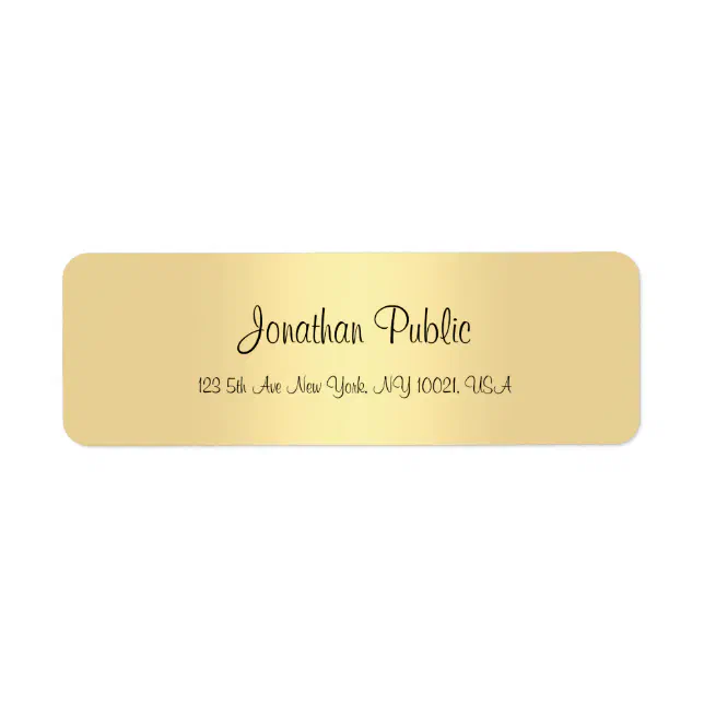 Elegant Modern Gold Simple Template Calligraphy Label | Zazzle