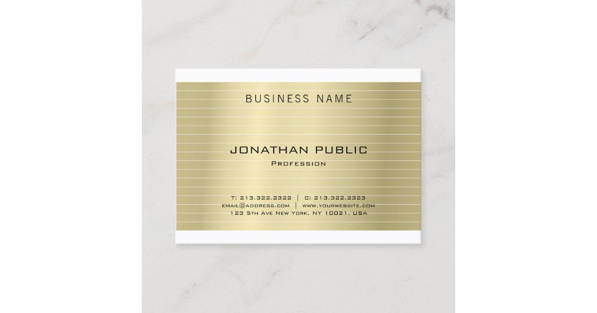 Elegant Modern Gold Sophisticated Plain Luxury Business Card | Zazzle