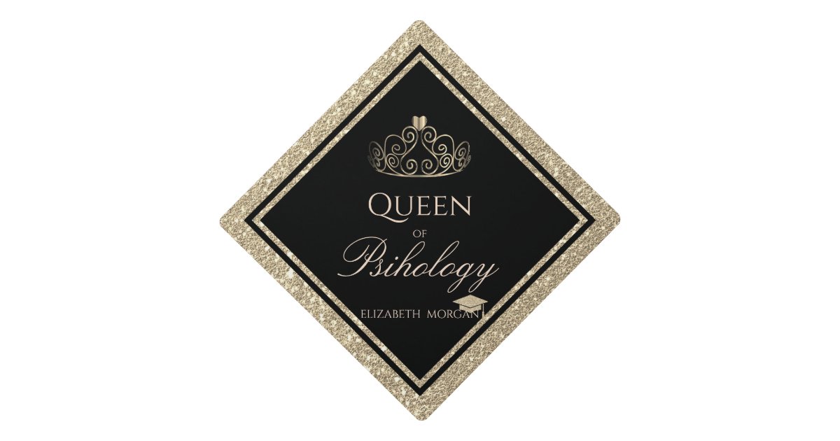 Elegant Modern Gold Tiara Glitter Graduation Cap | Zazzle