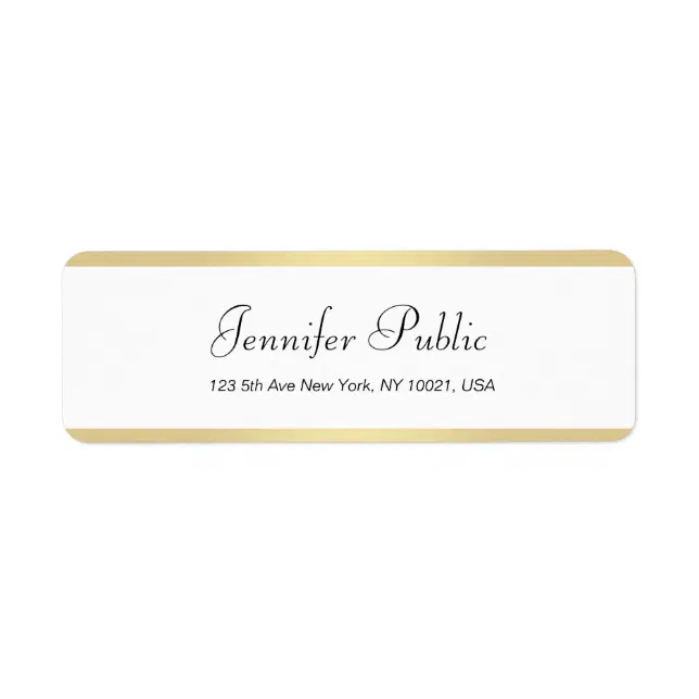 Elegant Modern Gold White Chic Hand Script Simple Label | Zazzle