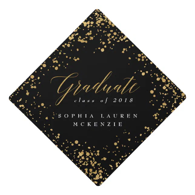 ELEGANT MODERN GRADUATE GRADUATION CAP TOPPER | Zazzle