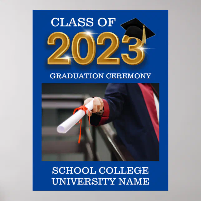 Elegant Modern Graduation Ceremony Class of 2023 Poster | Zazzle
