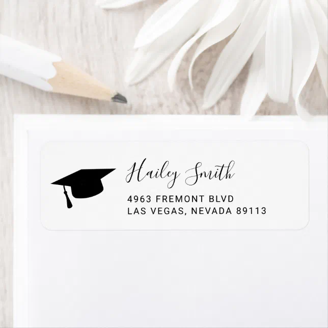Elegant Modern Graduation Return Address Label | Zazzle