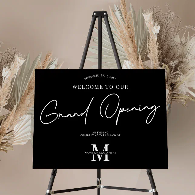 Elegant Modern Grand Opening Business Welcome Foam Board | Zazzle