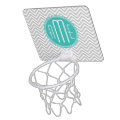 Elegant Modern Gray Chevron and Mint Monogram Mini Basketball Hoop | Zazzle