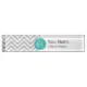 Elegant Modern Gray Chevron and Mint Monogram Name Plate | Zazzle