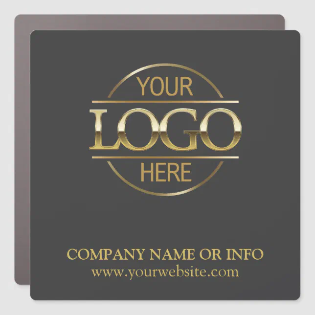 Elegant Modern Gray Gold Business Logo Promotional Car Magnet | Zazzle