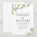 Elegant Modern Green Leaf Wedding Invite | Zazzle