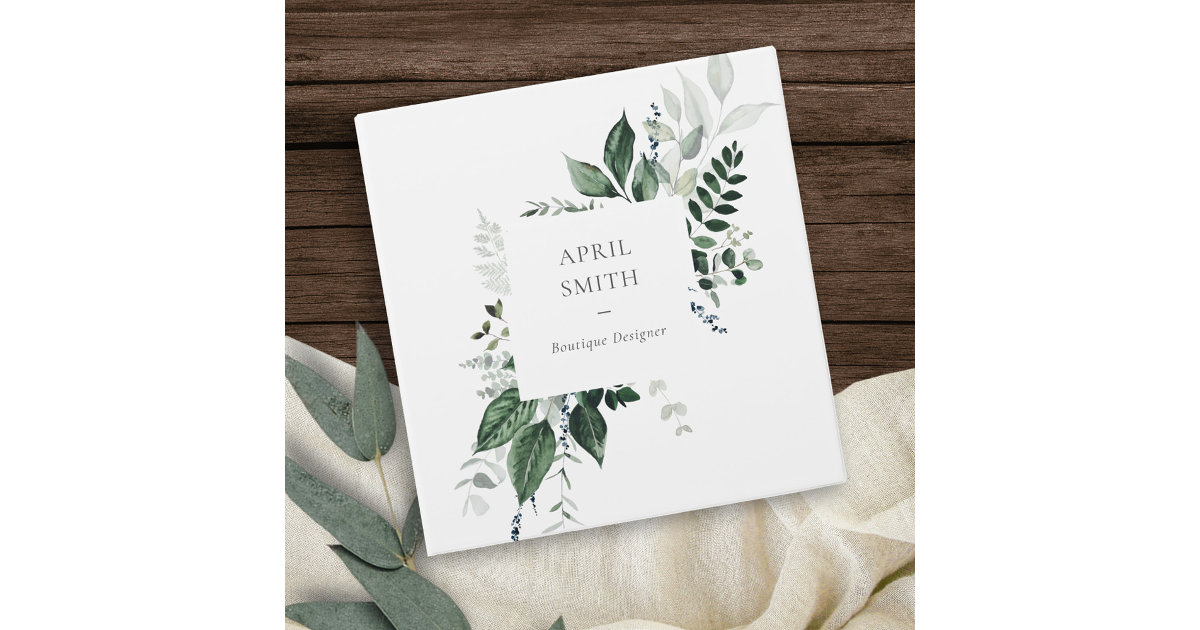 Elegant Modern Green Leafy Tropical Foliage Fern 3 Ring Binder | Zazzle