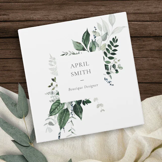 Elegant Modern Green Leafy Tropical Foliage Fern 3 Ring Binder | Zazzle