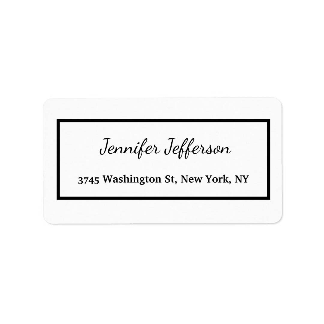 Elegant Modern Handwriting Plain Professional Label | Zazzle