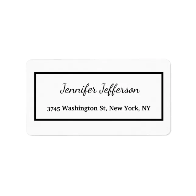 Elegant Modern Handwriting Plain Professional Label | Zazzle