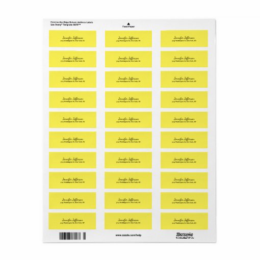 Elegant Modern Handwriting Plain Yellow Label | Zazzle