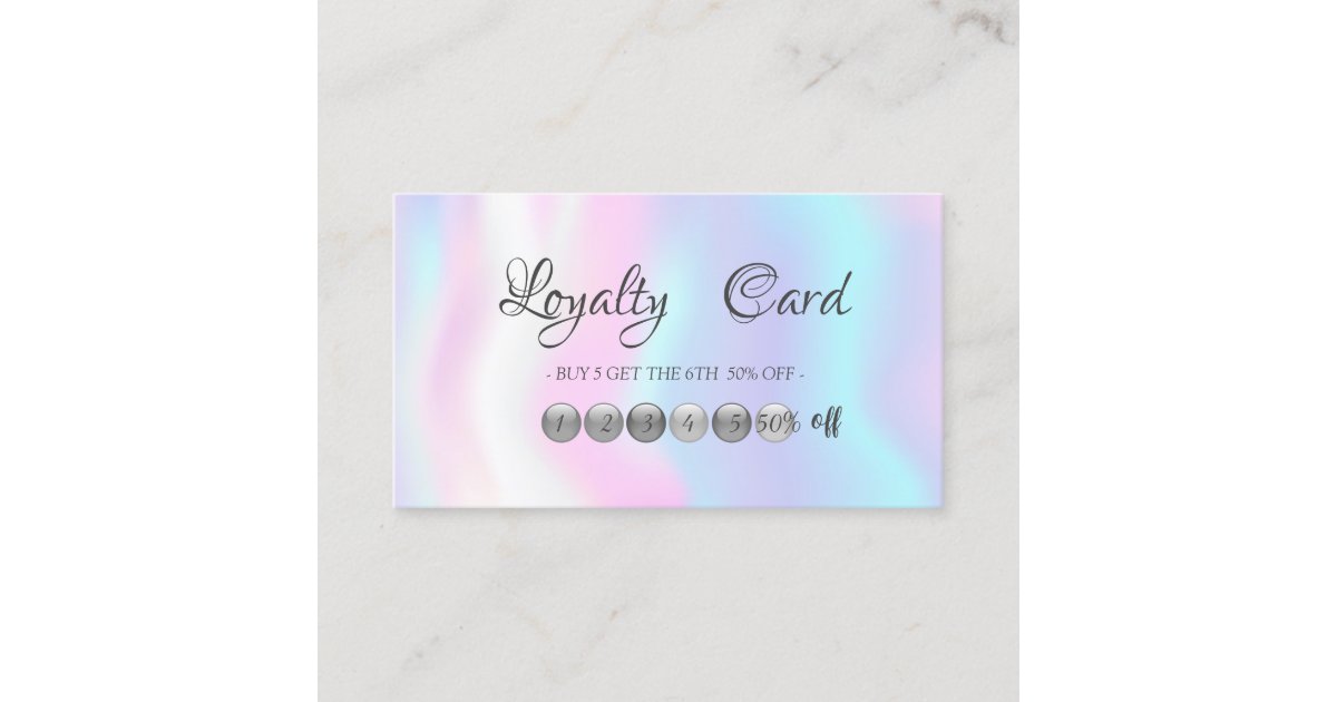 Elegant Modern Holographic Loyalty Card | Zazzle