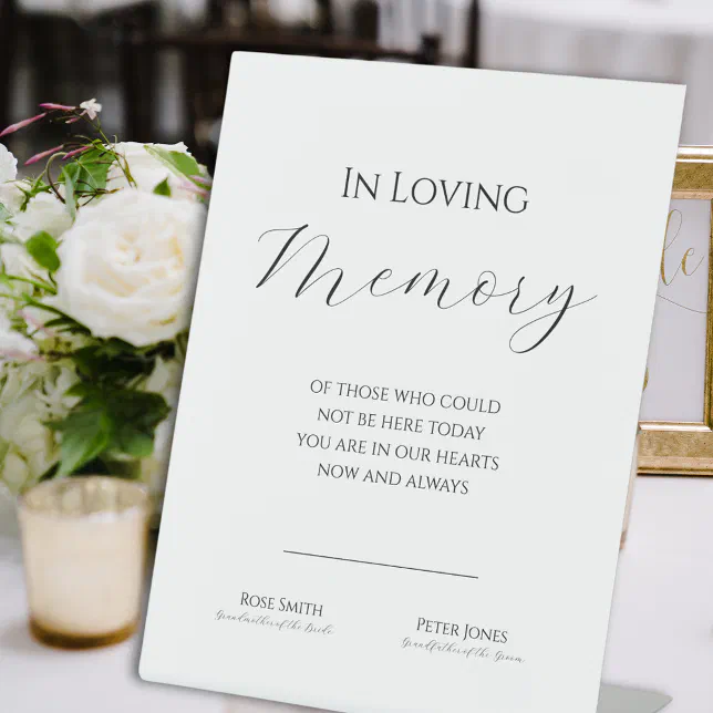 Elegant, Modern In Loving Memory Pedestal Sign | Zazzle