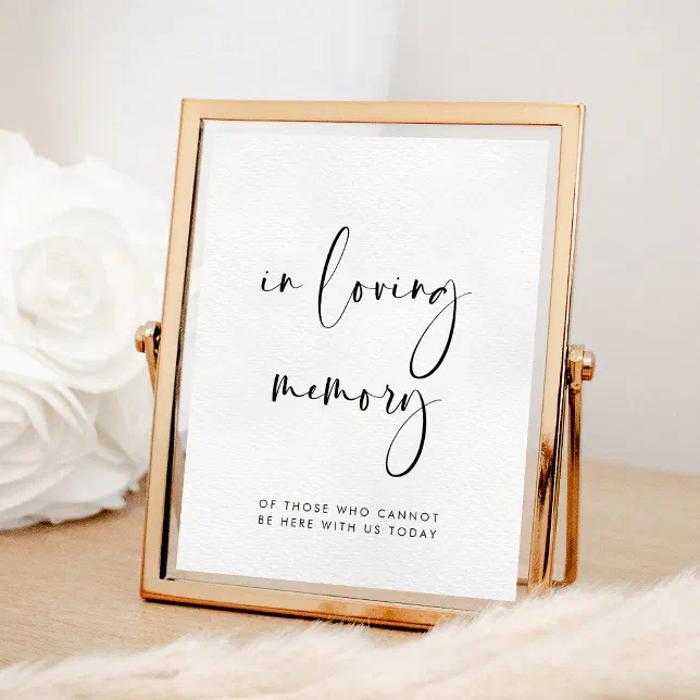 Elegant & modern In loving memory wedding sign | Zazzle