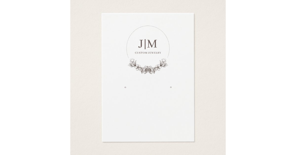 Elegant Modern Jewelry Earring Display Monogram | Zazzle