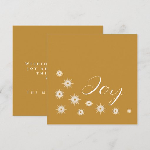 Elegant Modern Joy Gold Star Holiday Card | Zazzle