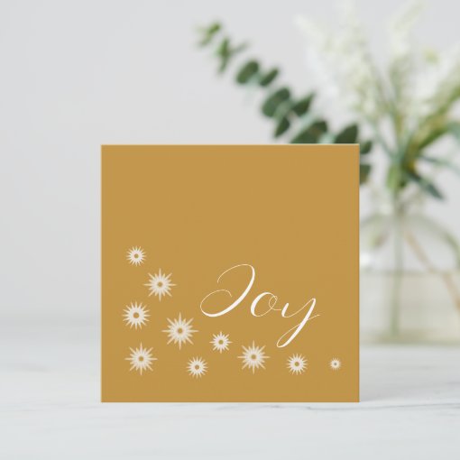 Elegant Modern Joy Gold Star Holiday Card | Zazzle