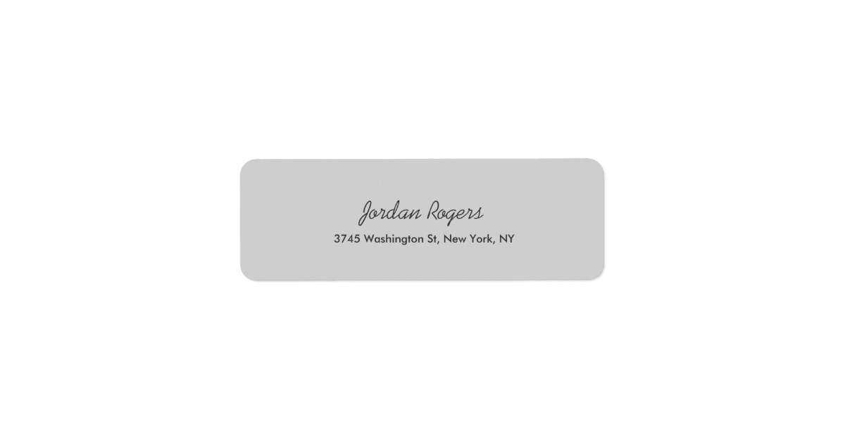 Elegant Modern Light Grey Handwriting Professional Label | Zazzle