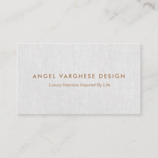 Elegant Modern, Light Grey Linen Professional Business Card | Zazzle