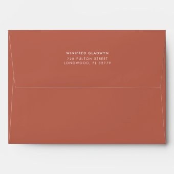 Elegant & modern light terracotta wedding envelope | Zazzle