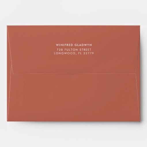 Elegant & modern light terracotta wedding envelope | Zazzle