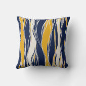 Elegant, modern, lines, in navy blue and yellow throw pillow | Zazzle