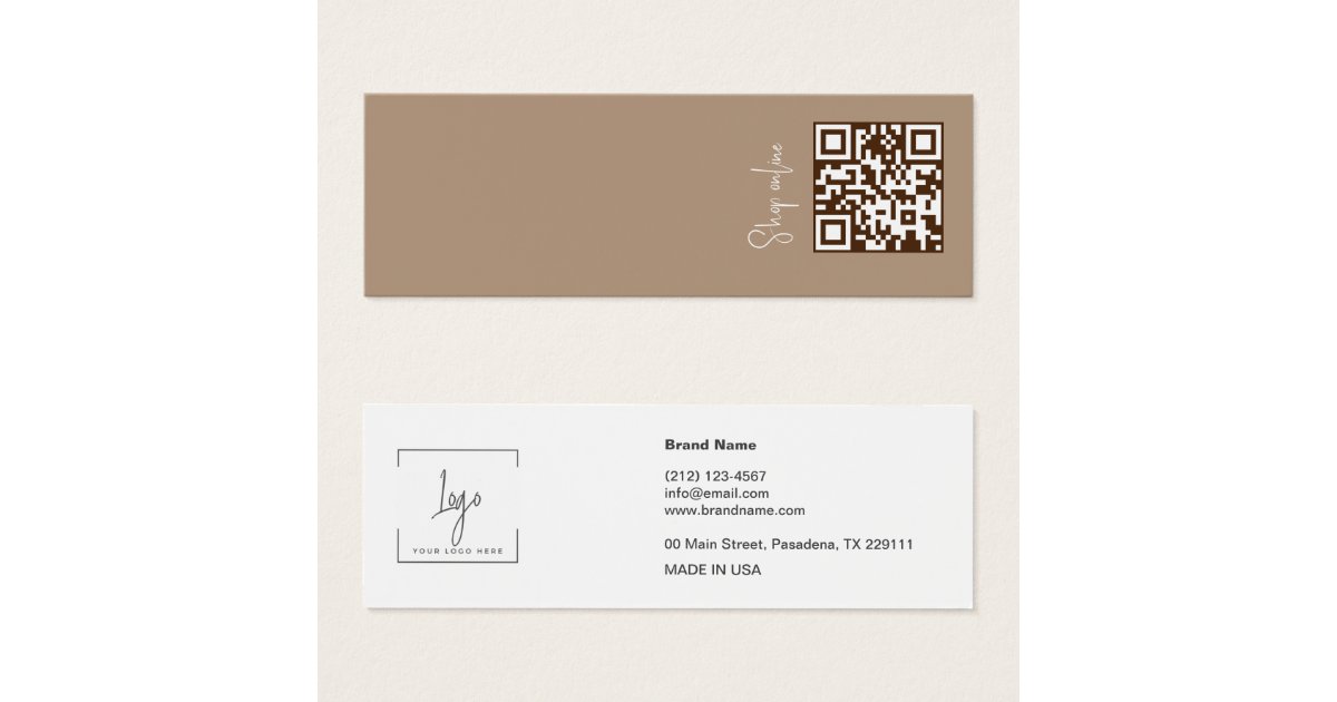 Elegant Modern Logo Qr Code Display Card | Zazzle