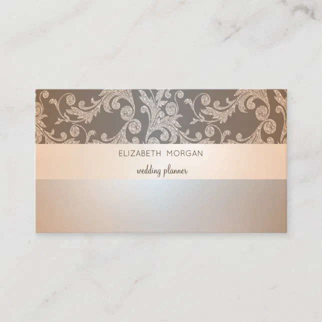 Elegant Modern Luminous, Glitter Swirls Business Card | Zazzle