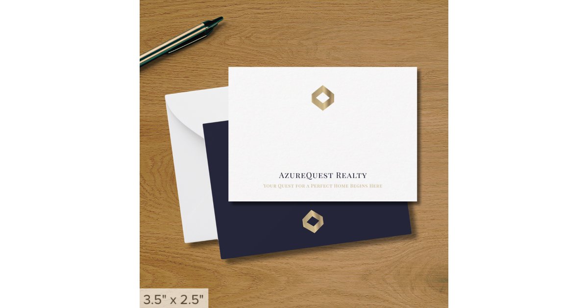Elegant Modern Luxury Business Note Card | Zazzle