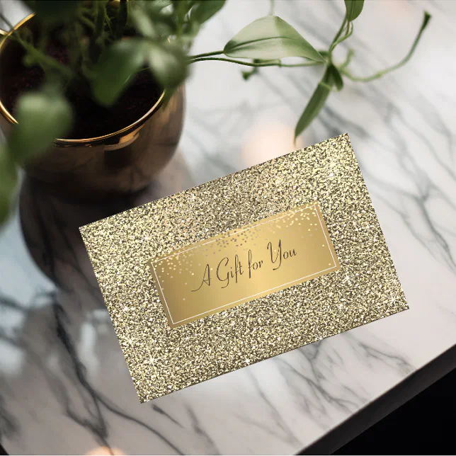 Elegant Modern Luxury Gold Glitter, Confetti Discount Card | Zazzle