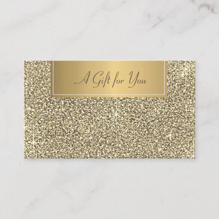 Elegant Modern Luxury Gold Glitter Discount Card | Zazzle