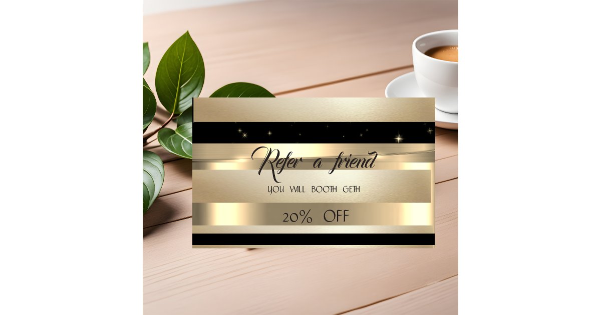 Elegant Modern Luxury Referral Card | Zazzle
