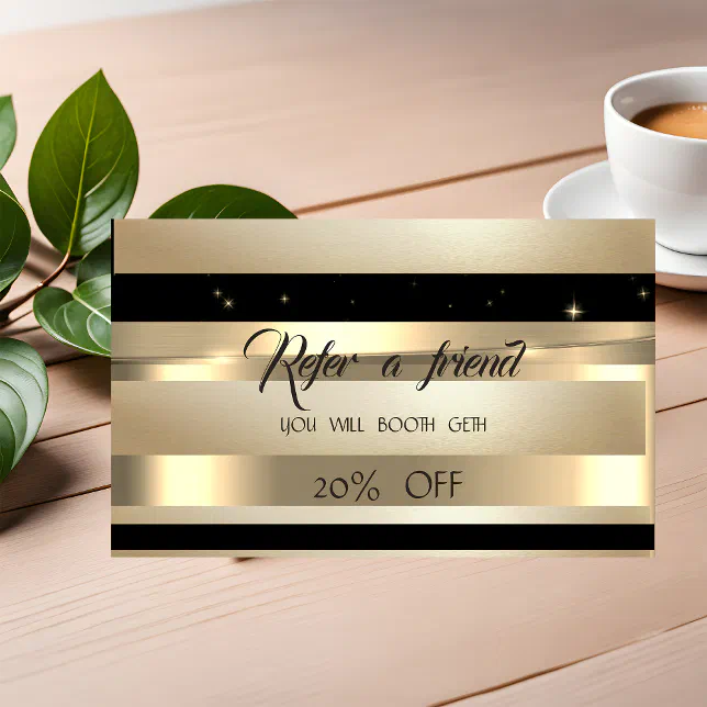 Elegant Modern Luxury Referral Card | Zazzle