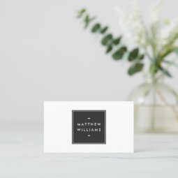 Elegant Modern Luxury Simple Black Box Name Logo Business Card | Zazzle